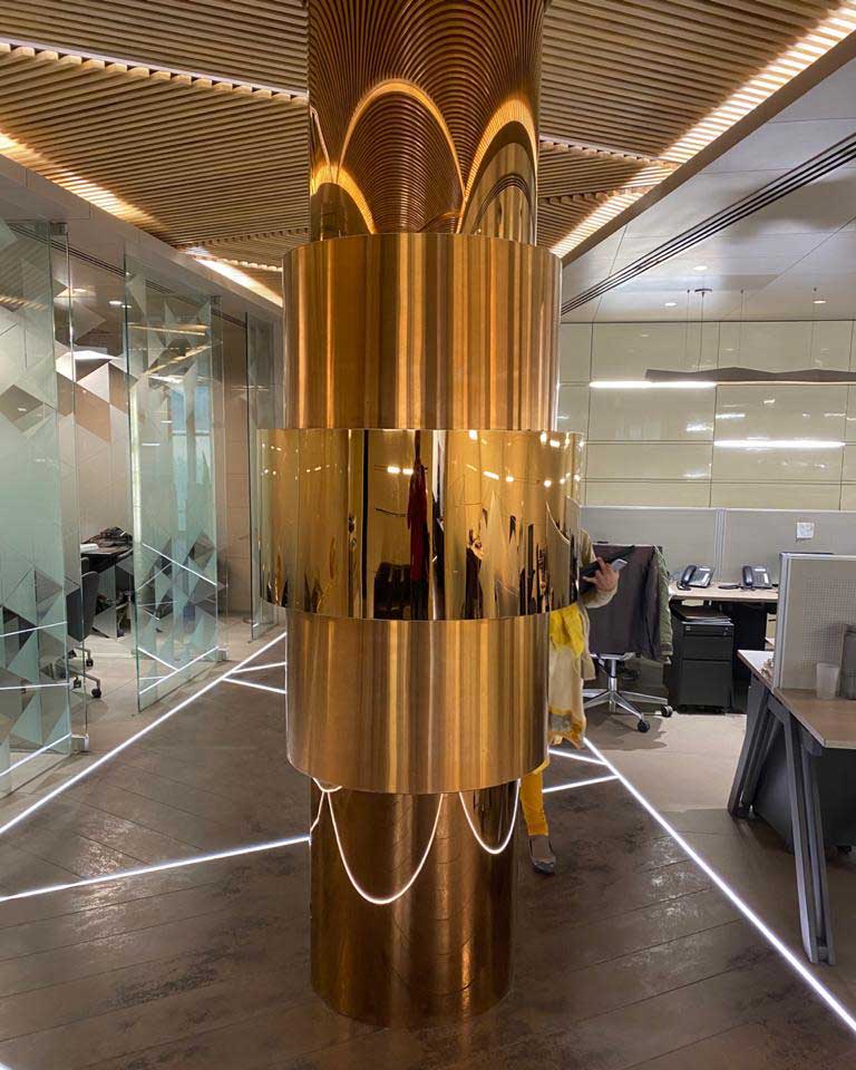 Elevator Portal Cladding | Escalator SS Cladding | Pillar Cladding